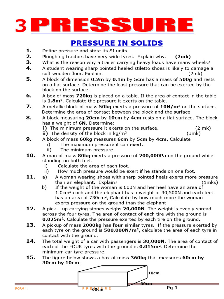 1.2 Pressure | PDF | Pressure | Pressure Measurement
