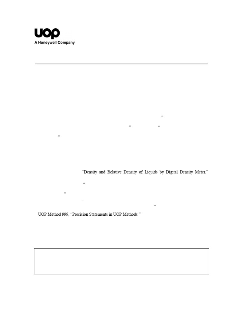 UOP 987-15 Low Trace Sulfur in Liquid Hydrocarbons by Oxidative ...