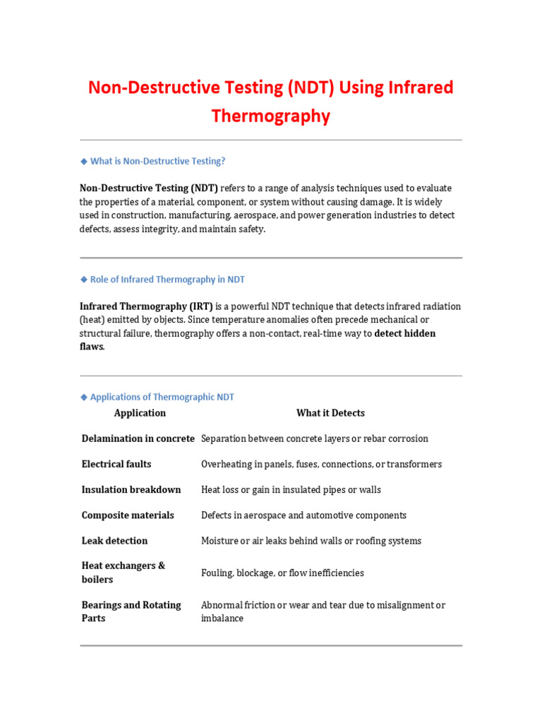 Infrared Thermography in NDT | PDF | Thermography | Nondestructive Testing