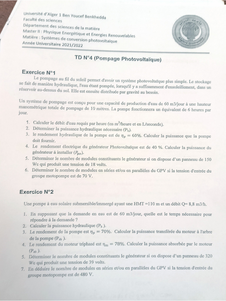 TD 3 4 5 Système Conversion Photovoltaïque | PDF