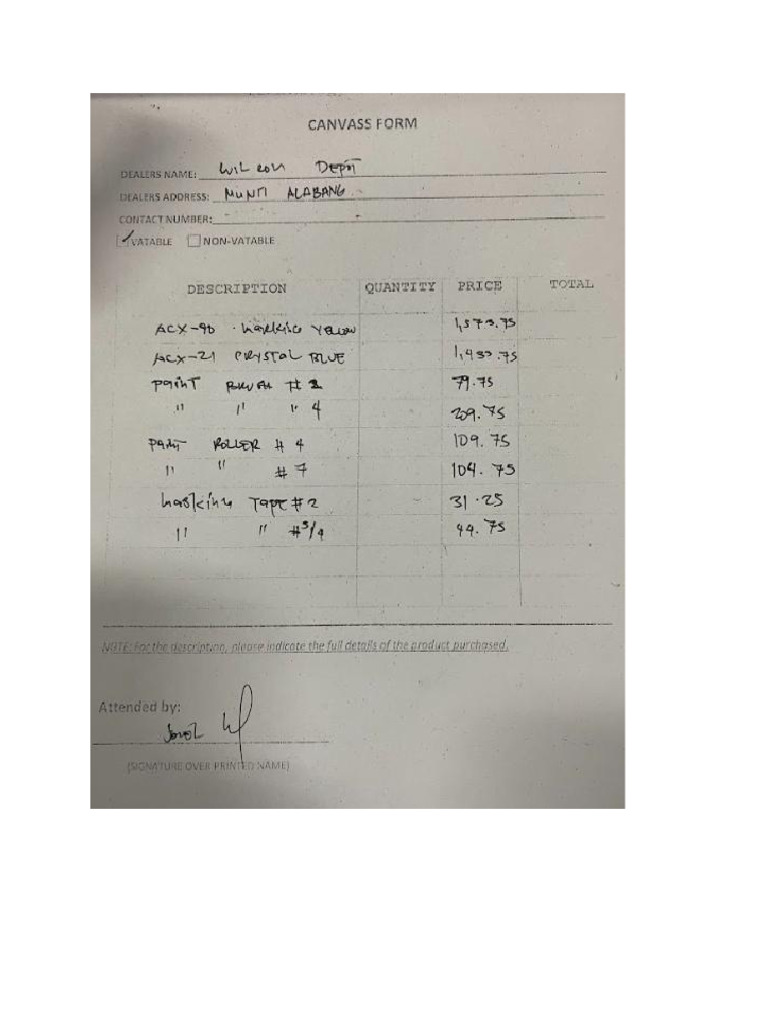 Wilcon Quotation For Paint | PDF