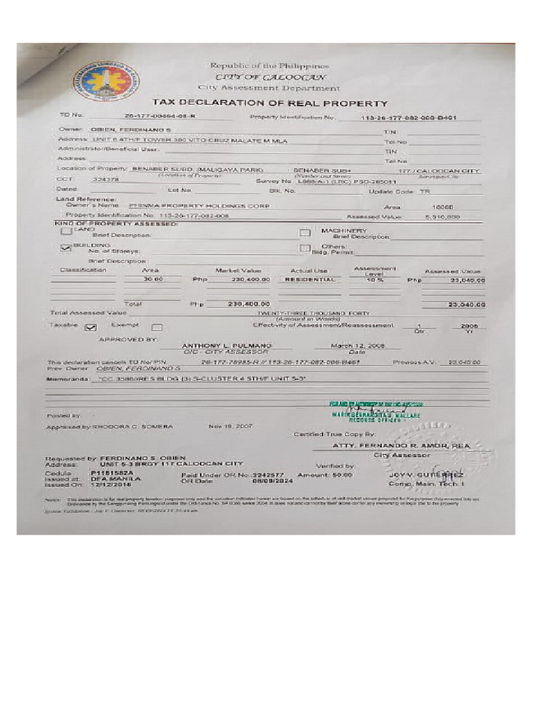 Condo Tax Dec | PDF