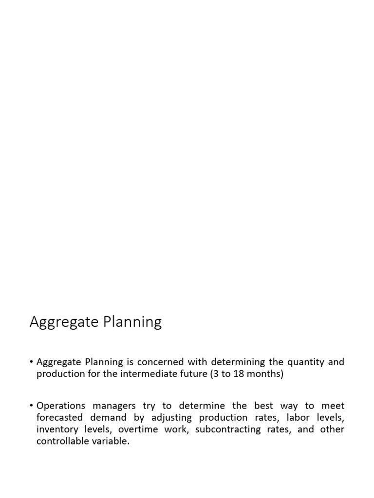 Session 25-26 Aggregate Planning | PDF | Enterprise Resource Planning | Supply Chain Management