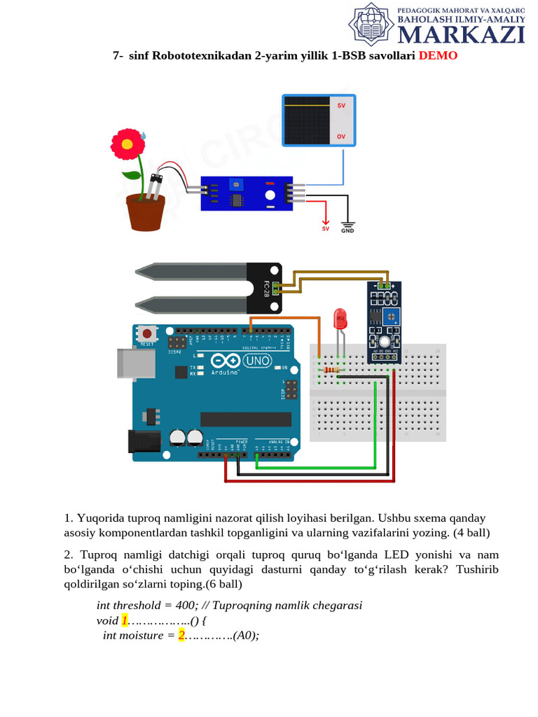 Demo 7 Sinf Robototexnika 2 Yy BSB-3 Uz | PDF