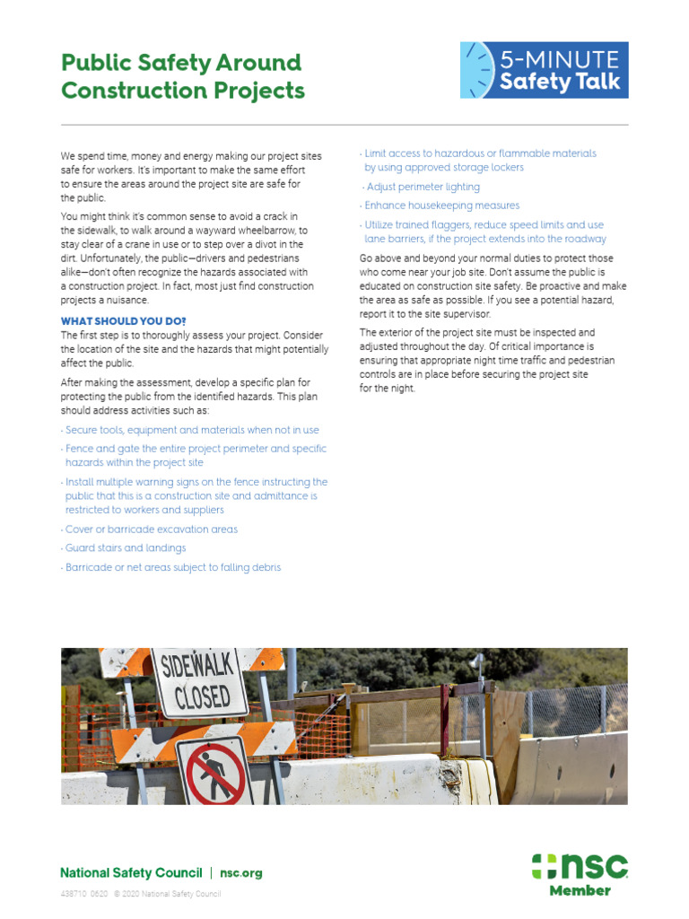 Public Safety Around Construction Projects | PDF | Safety