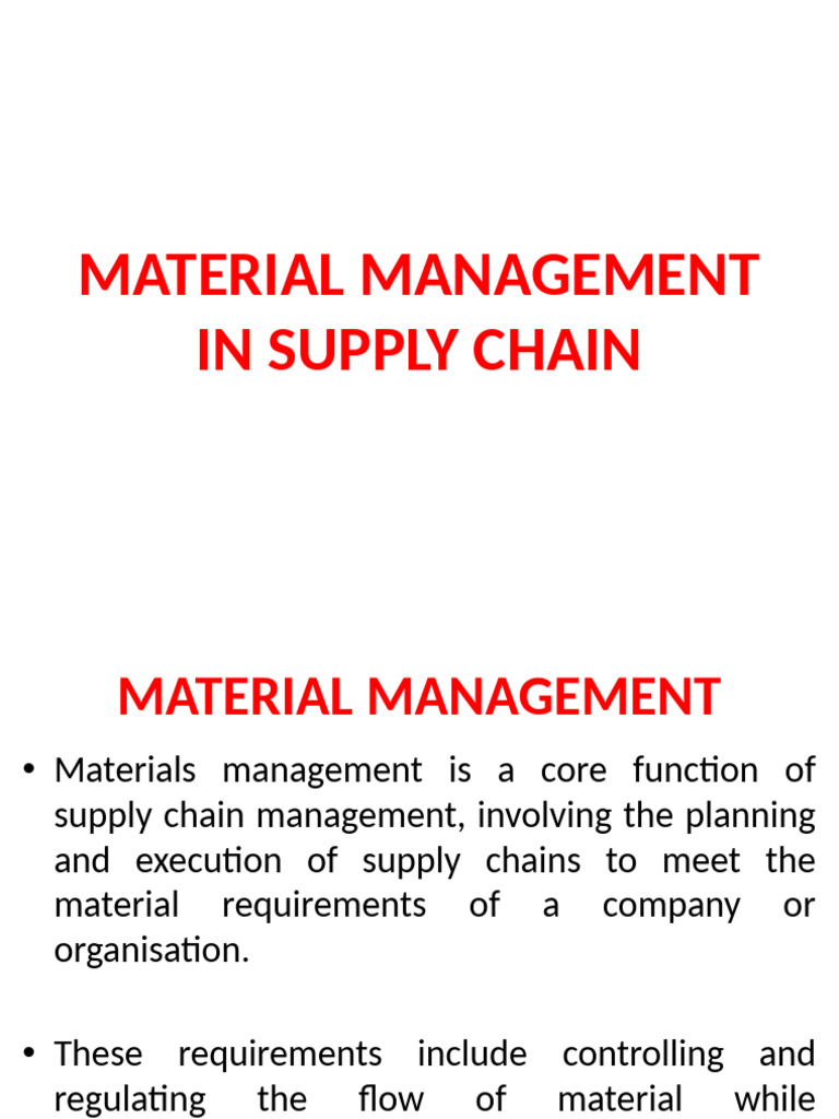 Material Management in Supply Chains | PDF | Invoice | Supply Chain