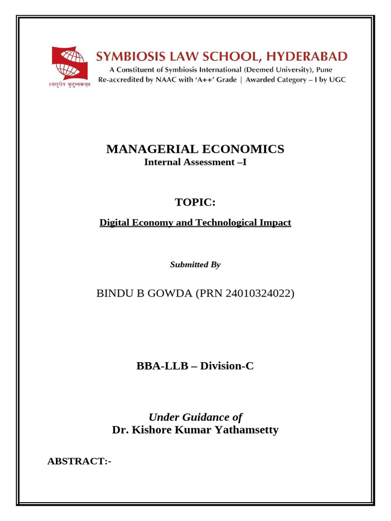 Managerial Economics Research Paper 2nd Internal Updated | PDF ...