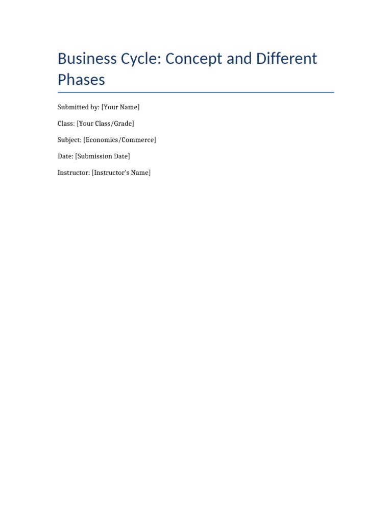 Business_Cycle_Project_With_Diagram | PDF | Recession | Business Cycle