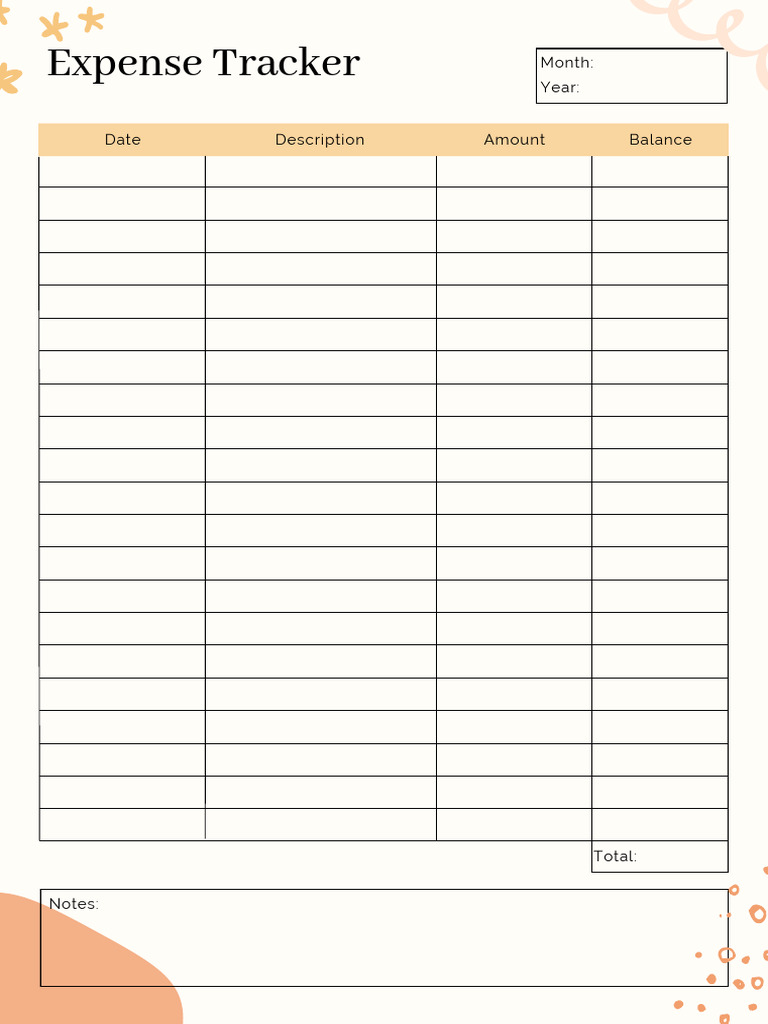 Clean and Modern Expense Tracker Sheet | PDF