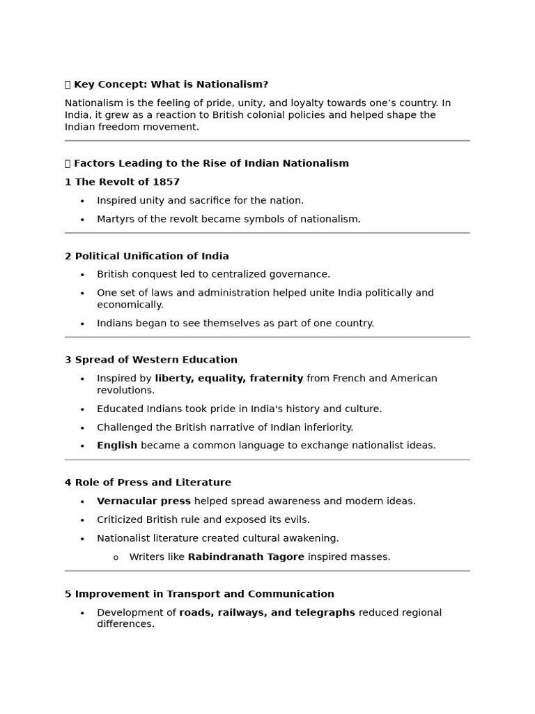 Study Guide Rise of Nationalism | PDF | British Raj | Nationalism