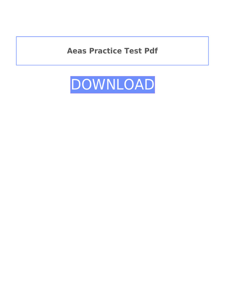 Aeas Practice Test PDF | PDF