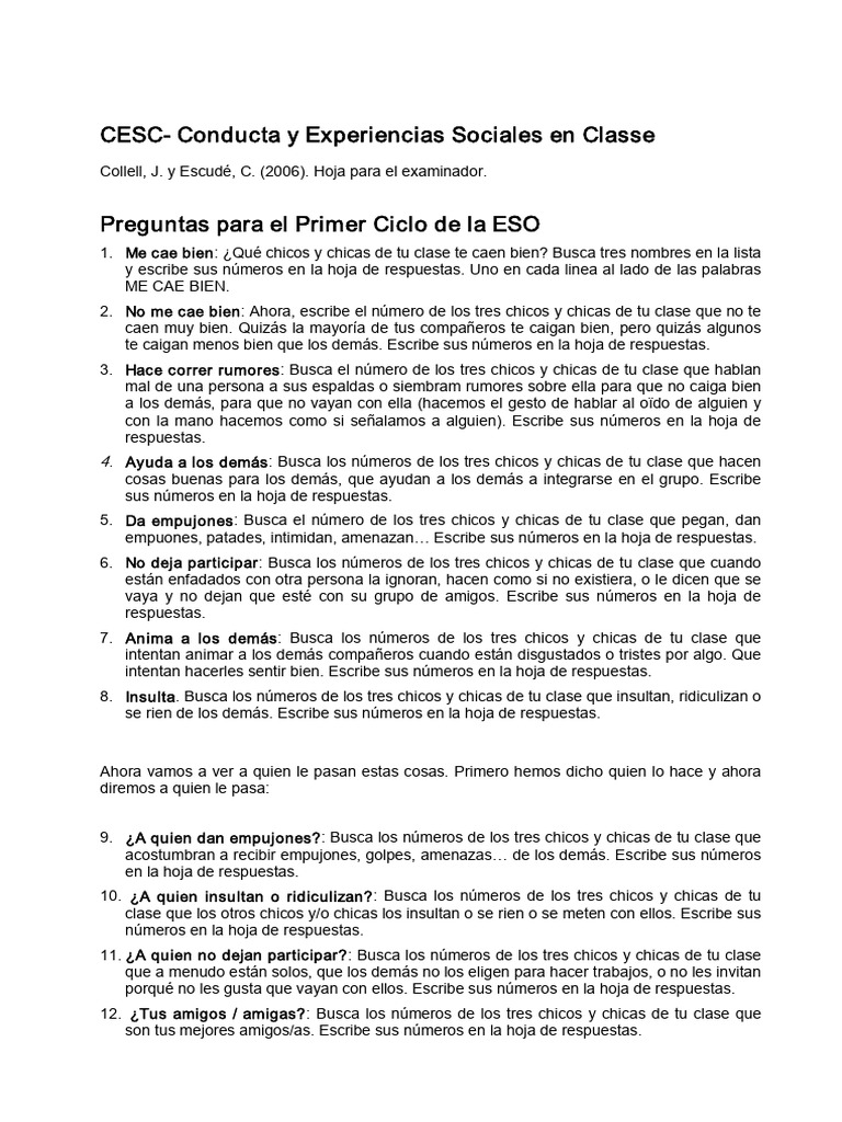 Bzb Cesc 3 Questionari Eso (1) | PDF