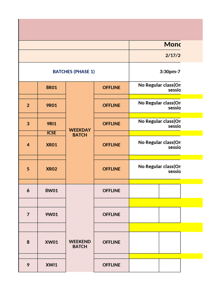 Foundation - TIME - TABLE - 17.02.2025 To 23.02.2025 | PDF | Workweek ...