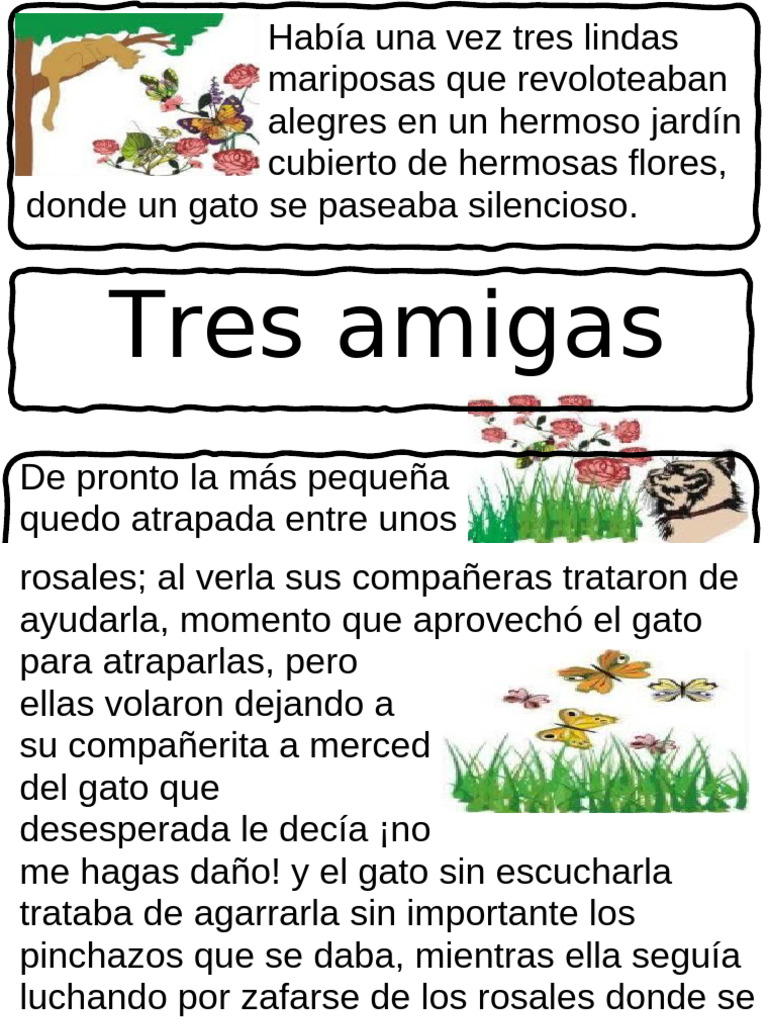 Las tres mariposas y el gato | PDF