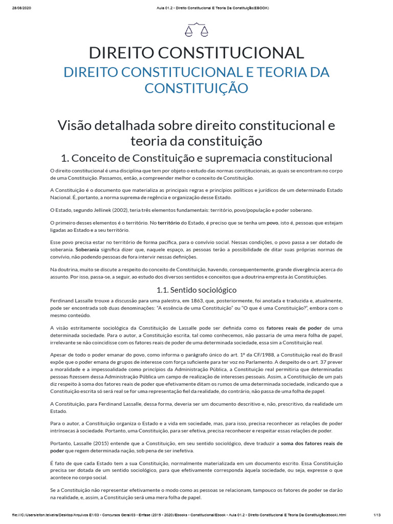 Direito Constitucional e Teoria da Constituição | PDF | Constituição ...