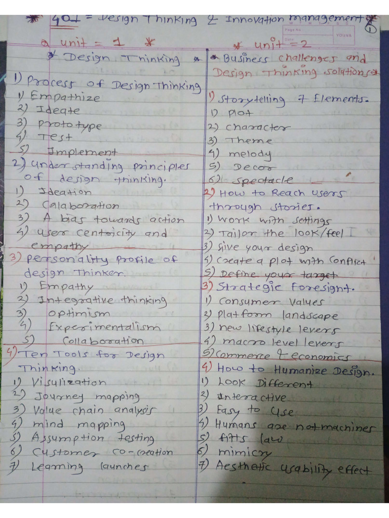 401 Design Thinking And Innovation Management Mba Sem 4 Pdf