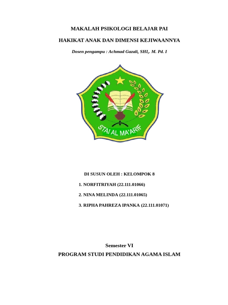 PSIKOLOGI BELAJAR PAI sem6 | PDF