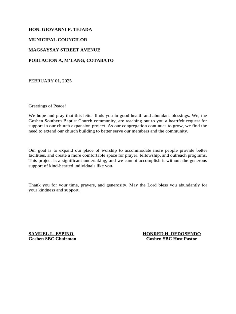 Solicitation Letter | PDF