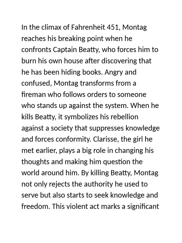 My Analysis Ti Fahrenheit 451 | PDF