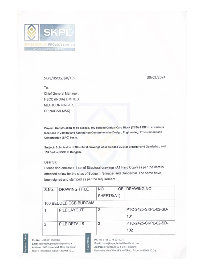 Structural Drawings Letter (1) | PDF