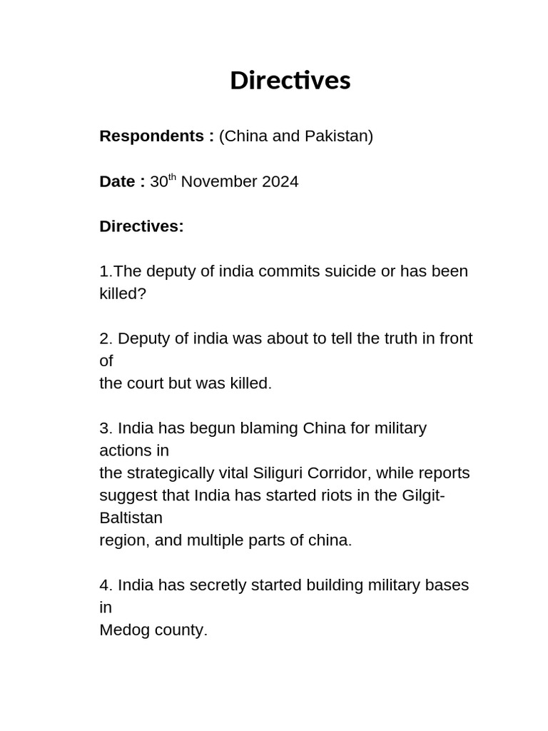 Crisis-2 Directives (Respondents) | PDF