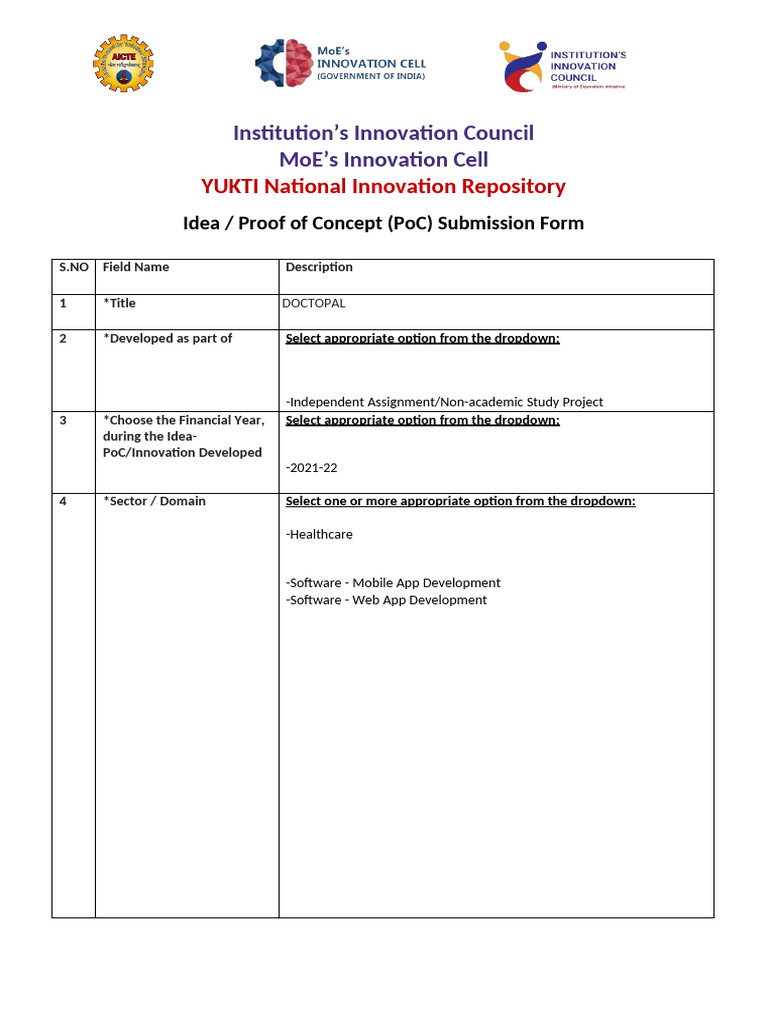 Idea PoC Submission Guideline | PDF | Innovation