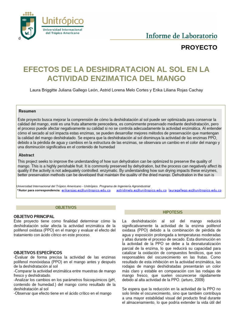 Proyecto Mango | PDF | Mango | Química