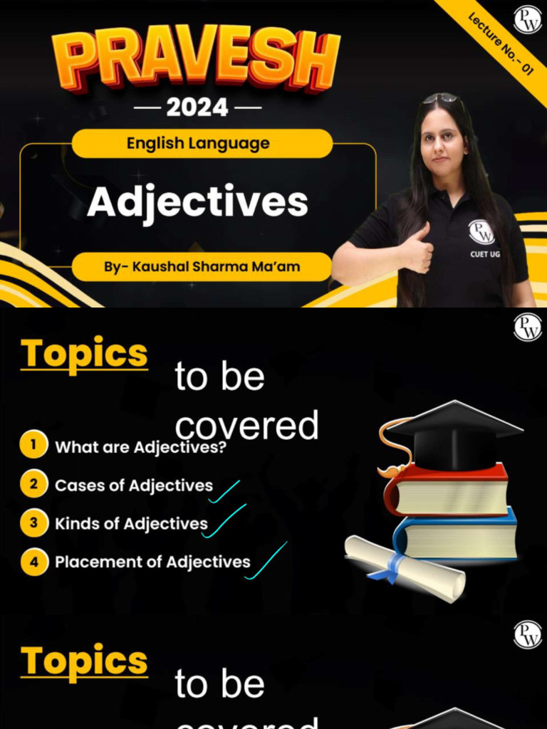 Adjectives 01 _ Class Notes __ Pravesh Science 2024 | PDF