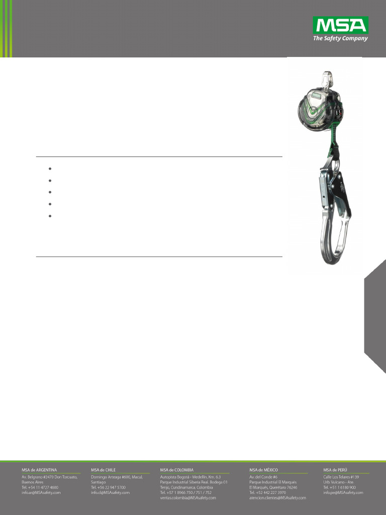 20 MSA V-Tec-Mini-PFL Technical-Datasheet ES | PDF | Materiales ...