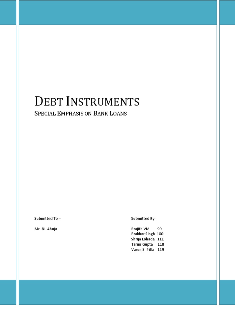 Debt Instruments Bank Loans | PDF | Bonds (Finance) | Promissory Note