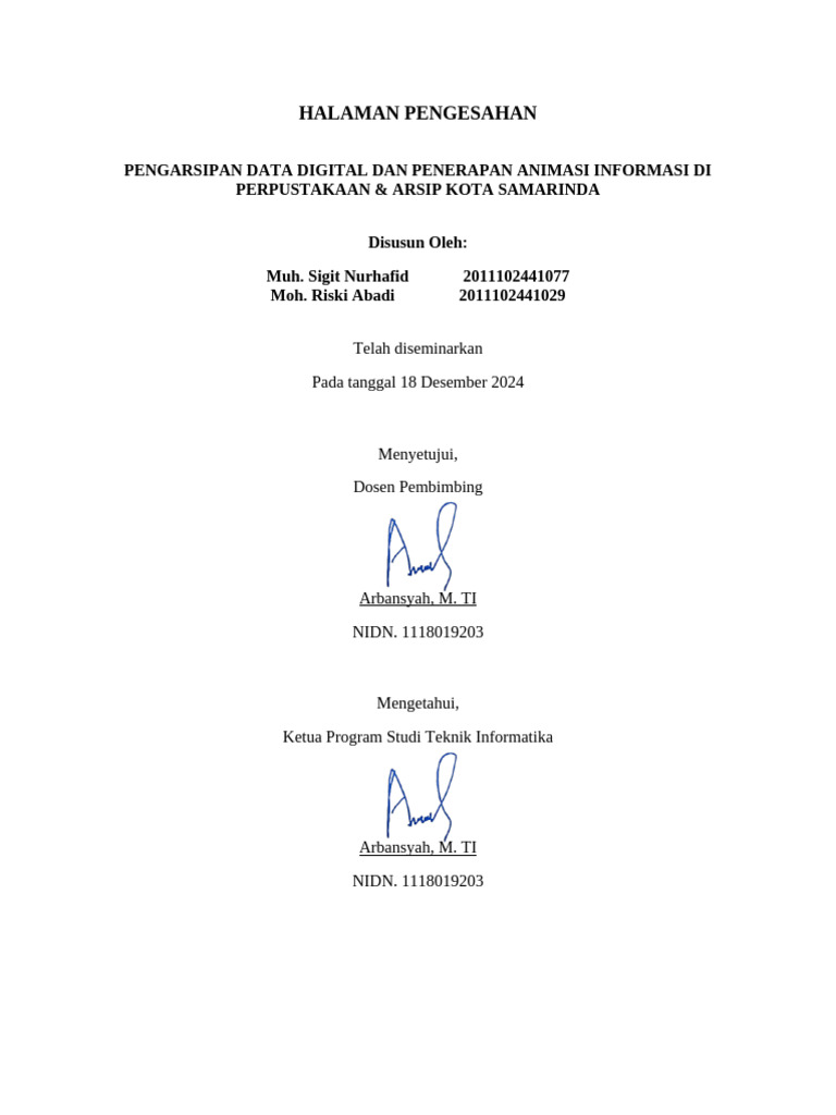 HALAMAN PENGESAHAN | PDF