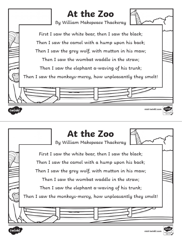 Thackeray's Zoo: A Poetic Journey | PDF