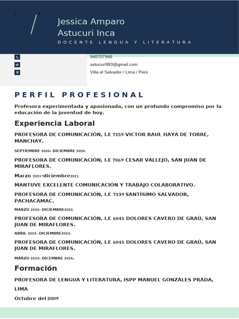 Jessica Curriculum 2025 | PDF