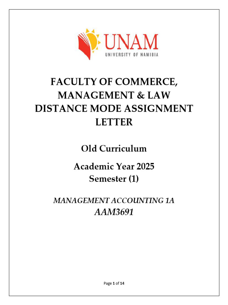 UNAM 2025 Management Accounting Assignments | PDF | Cost Of Goods Sold ...