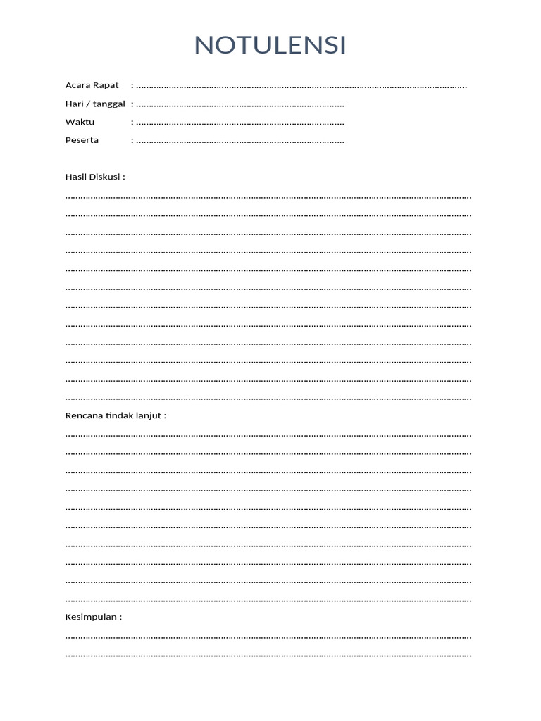 Notulen Template | PDF