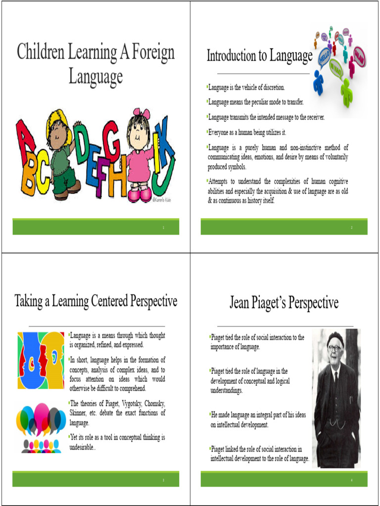 (Slides) Children Learning A Foreign Language | PDF | Cognitive Development | Language Acquisition
