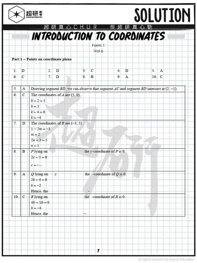 S1 L21 R06 Introduction-to-Coordinates Ver2024 Homework Solution | PDF ...
