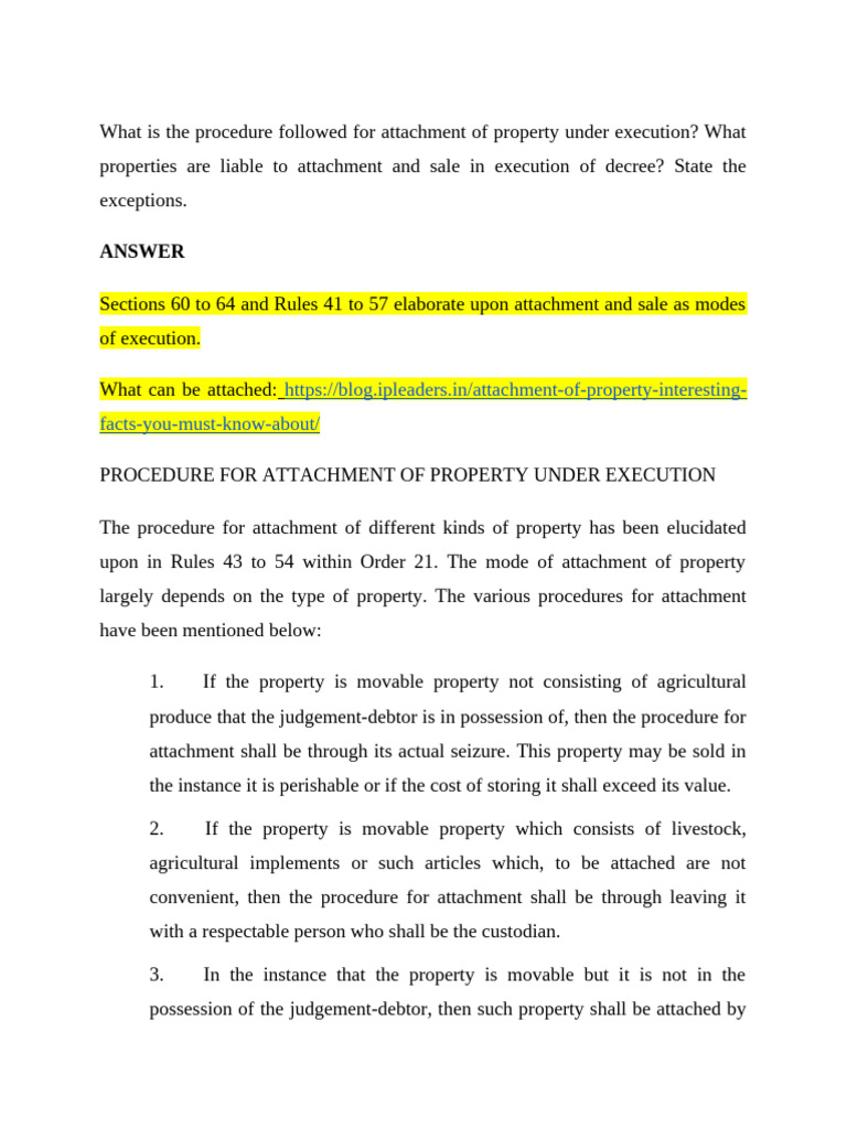 Property Attachment Procedure in Execution | PDF | Lawsuit | Appeal