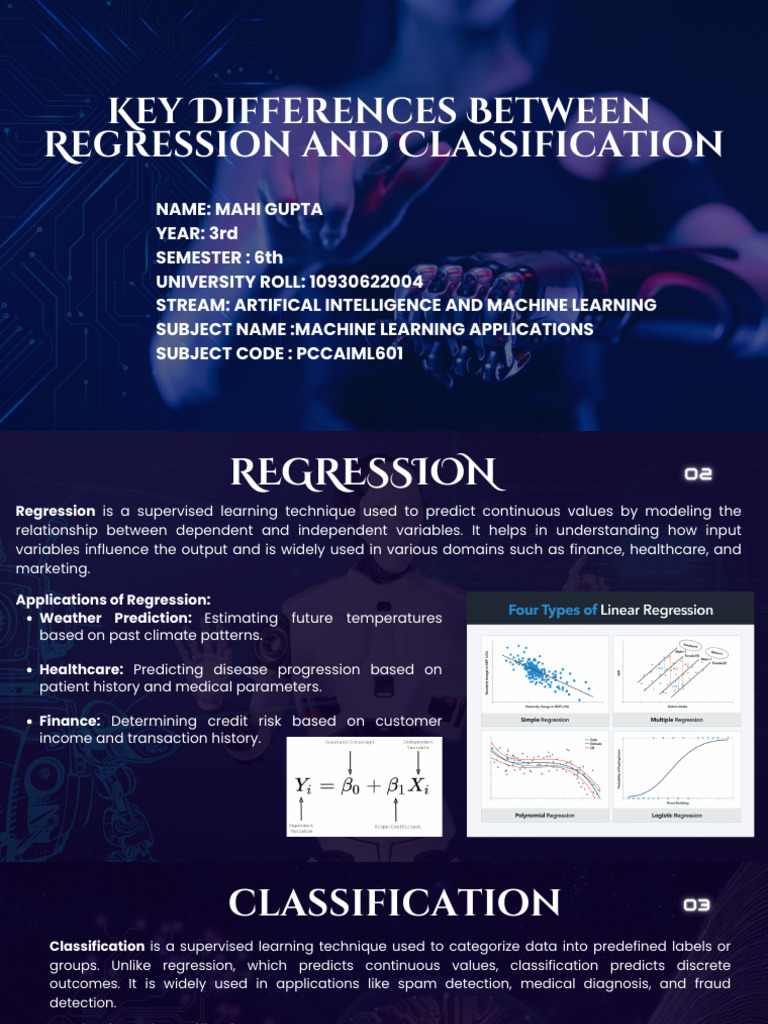 Key Differences Between Regression and Classification | PDF | Statistical Classification ...