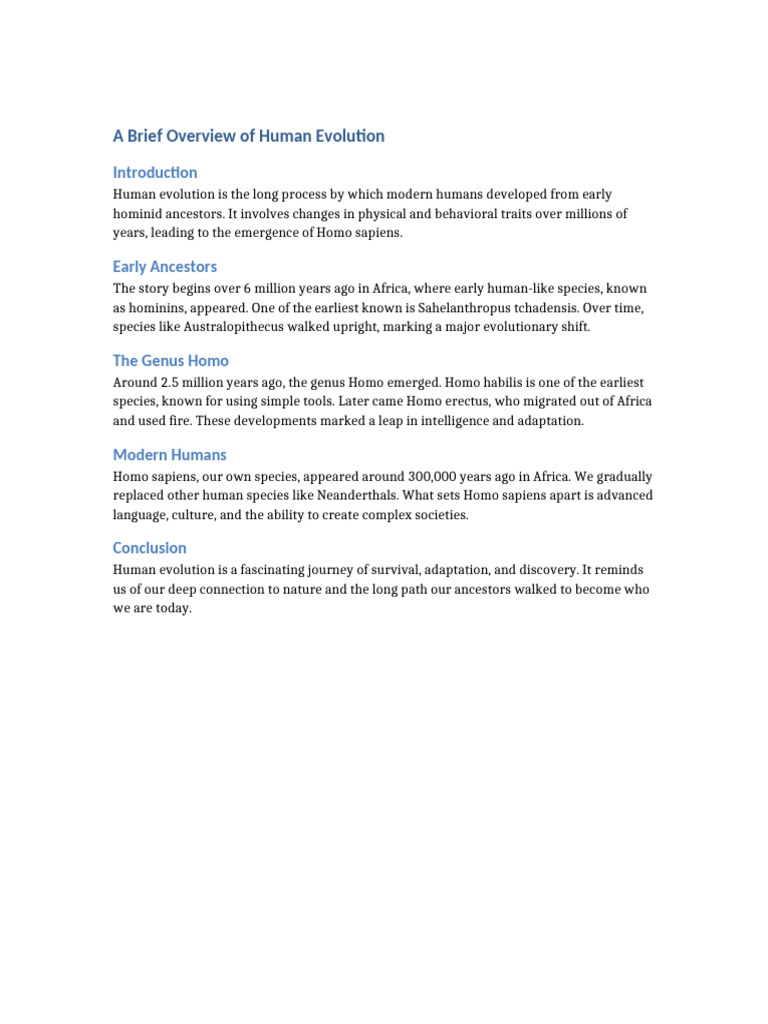 Brief_Human_Evolution_Project | PDF