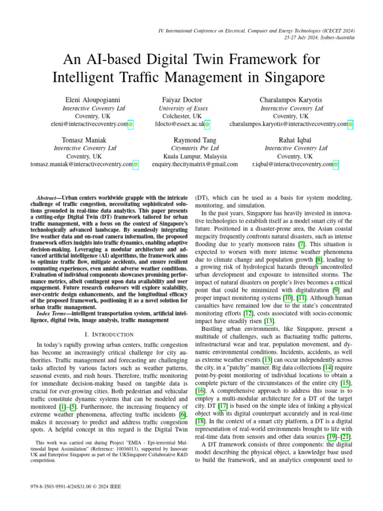 Icecet24 Sydney Digital Twin SG Camera Ready | PDF | Traffic | Artificial Intelligence