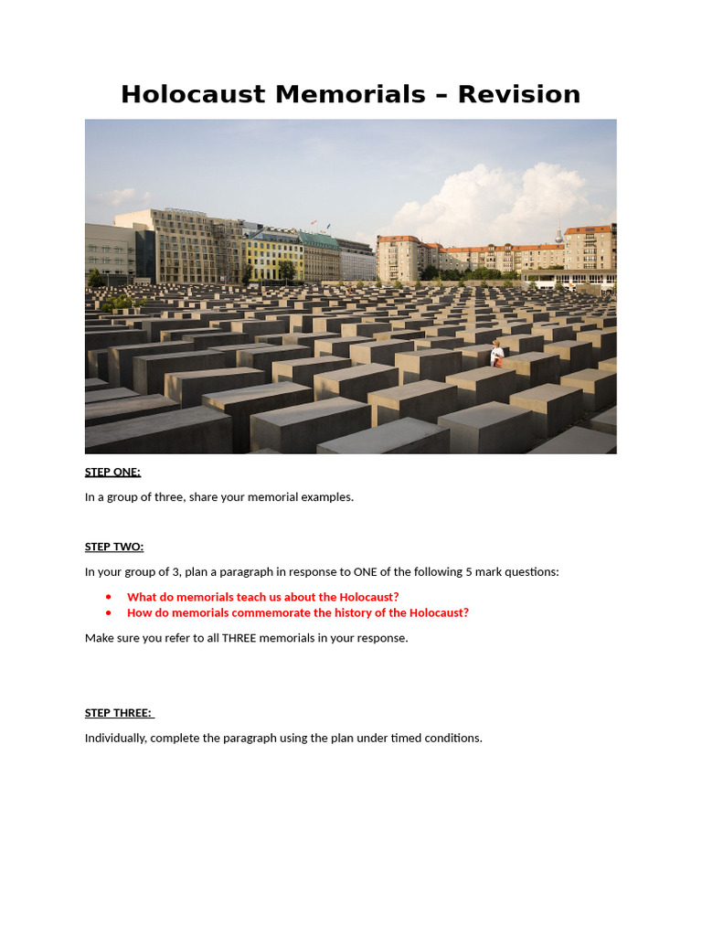 Holocaust Memorials: Group Discussion Guide | PDF