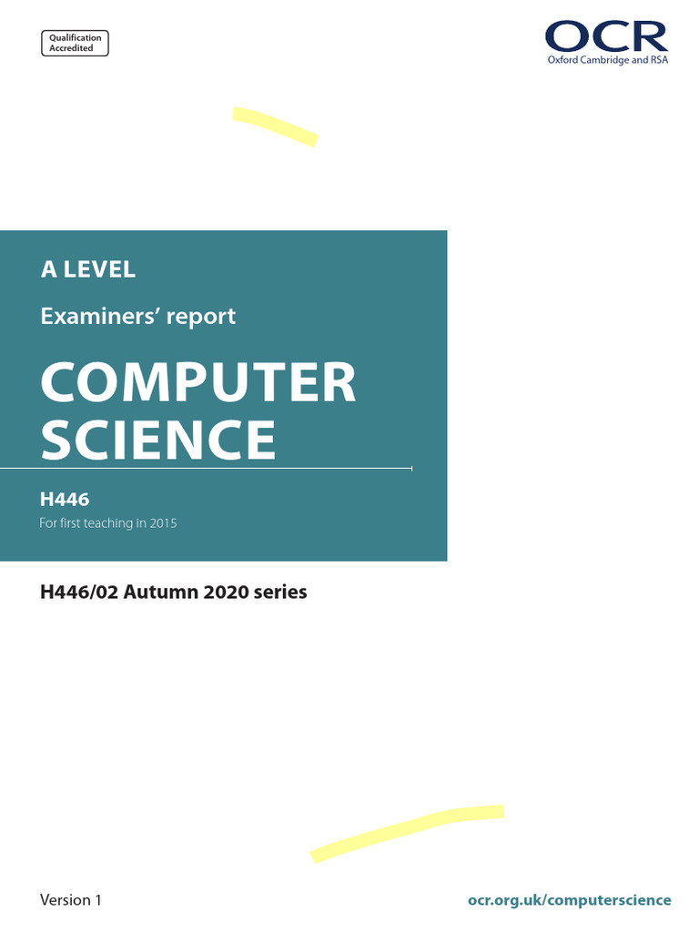 A Level Computer Science Exam Report 2020 | PDF | Computing