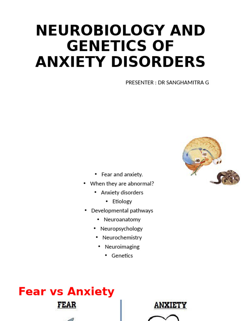 Neurobiology and Genetics of Anxiety Disorders (Autosaved) | PDF ...