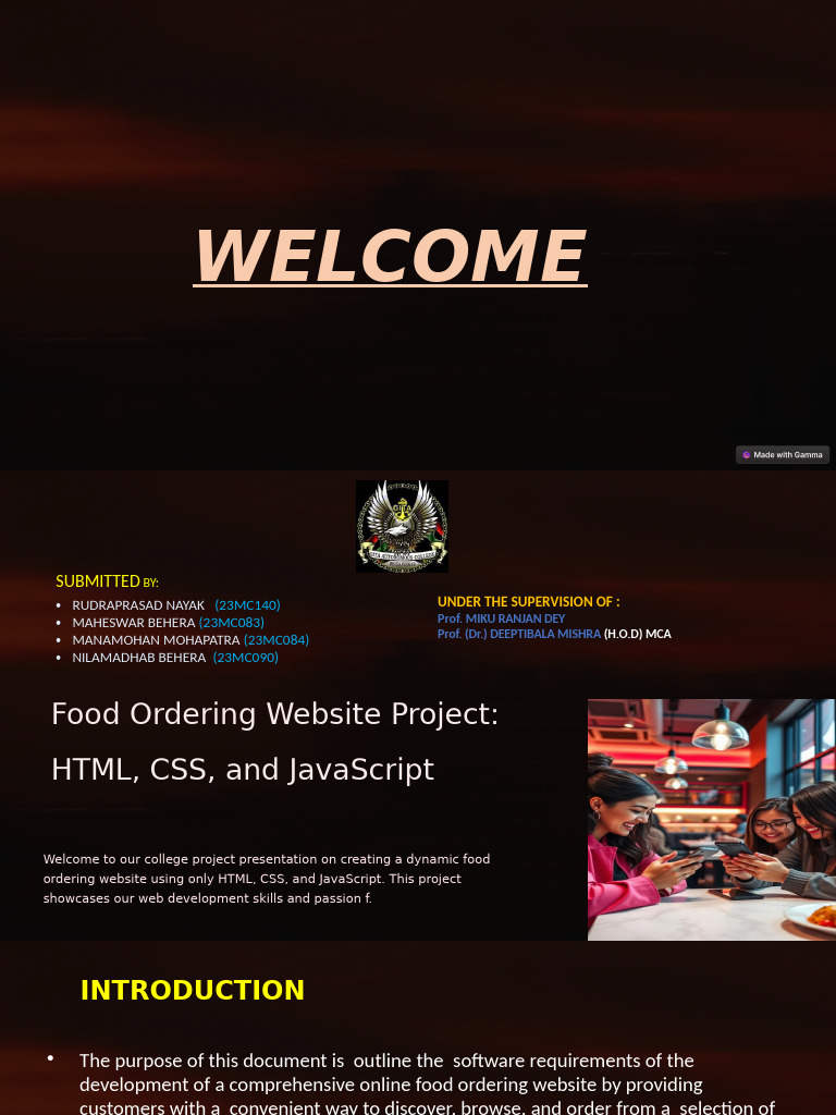 Online Food Ordering System ppt-3 | PDF | Page Layout | Websites