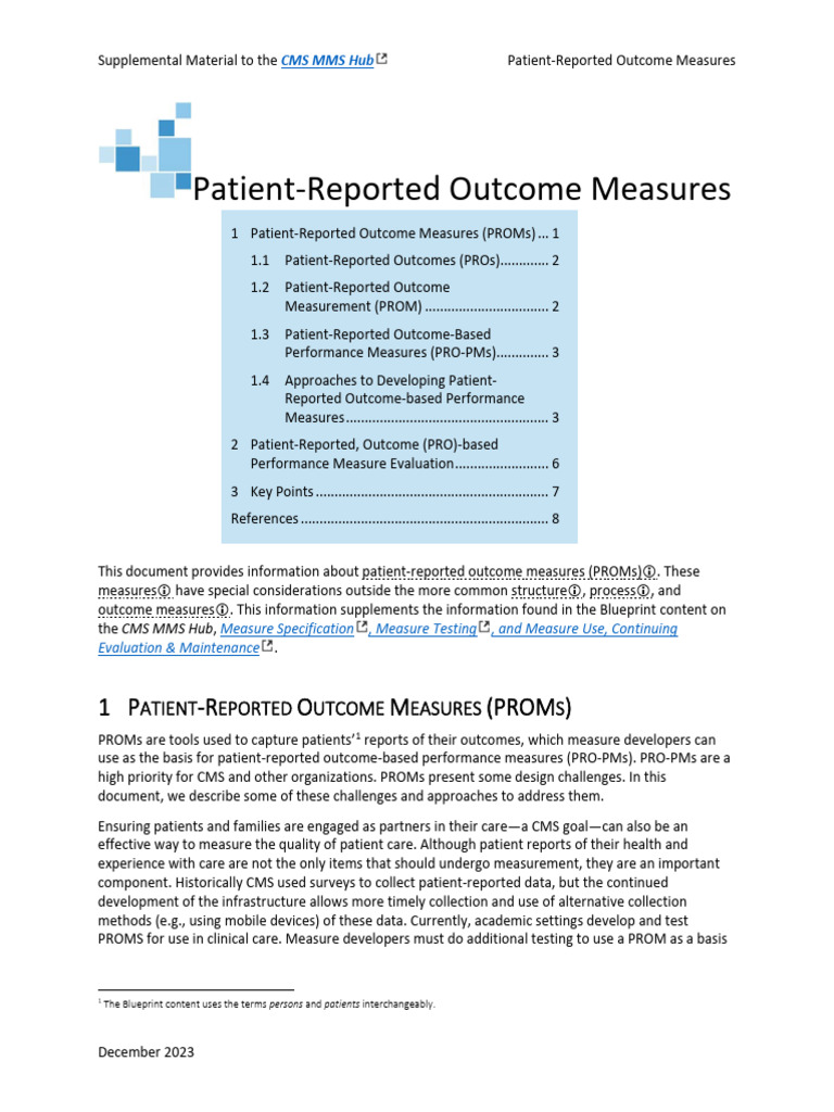 Patient Reported Outcome Measures PREM 1732688669 | PDF | Survey ...