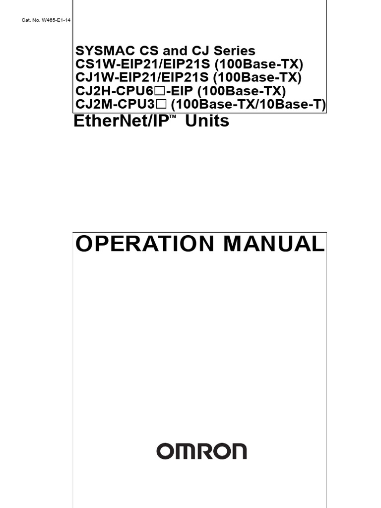 w465_cs_cj-series_ethernet_ip_units_operation_manual_en | PDF | Computer Network | Network Socket