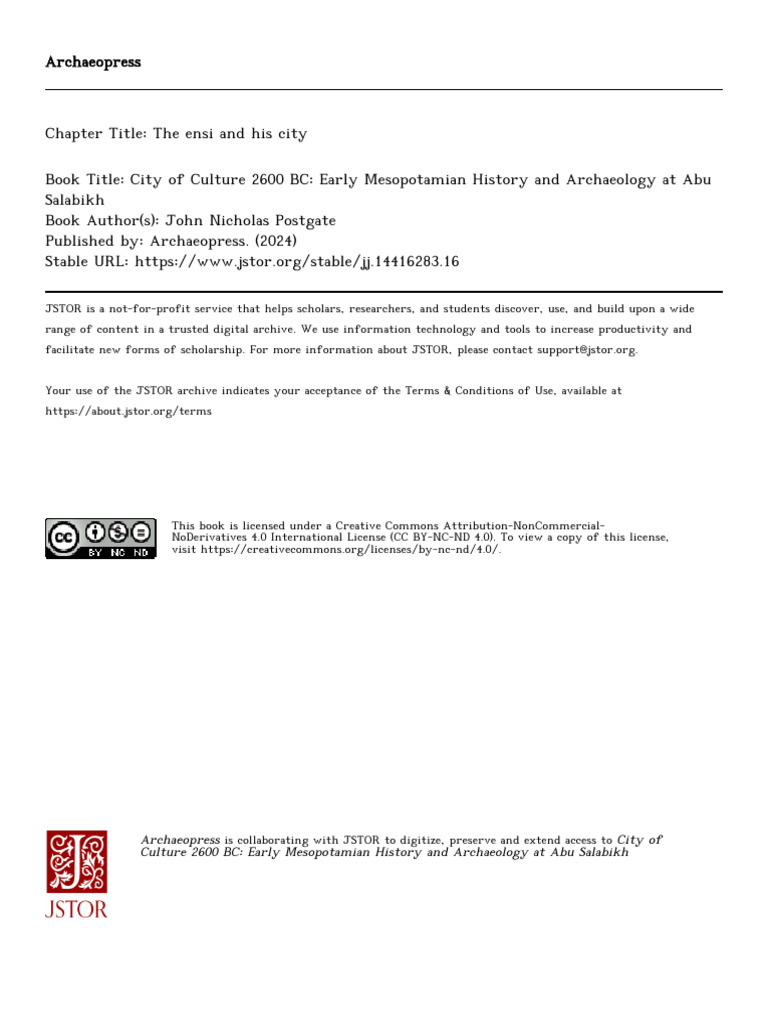 Postgate-ensicity-2024 | PDF | 3rd Millennium Bc | Ancient Near East