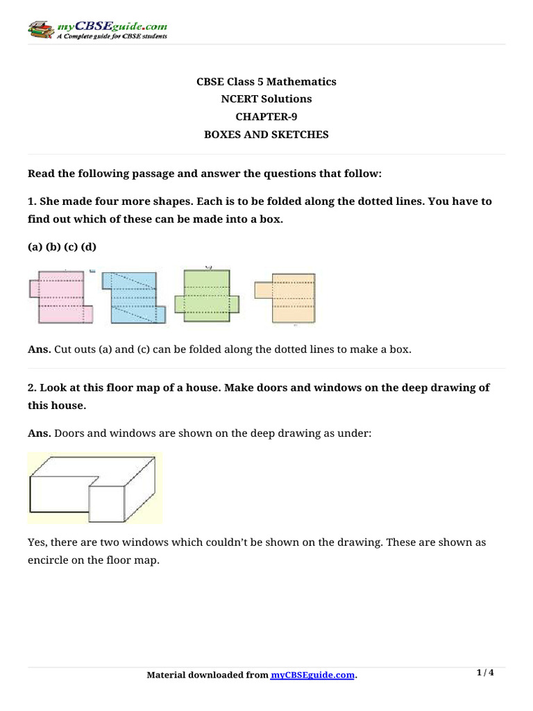 05 Maths Ncert CH 09 Boxes and Sketches Ques | PDF
