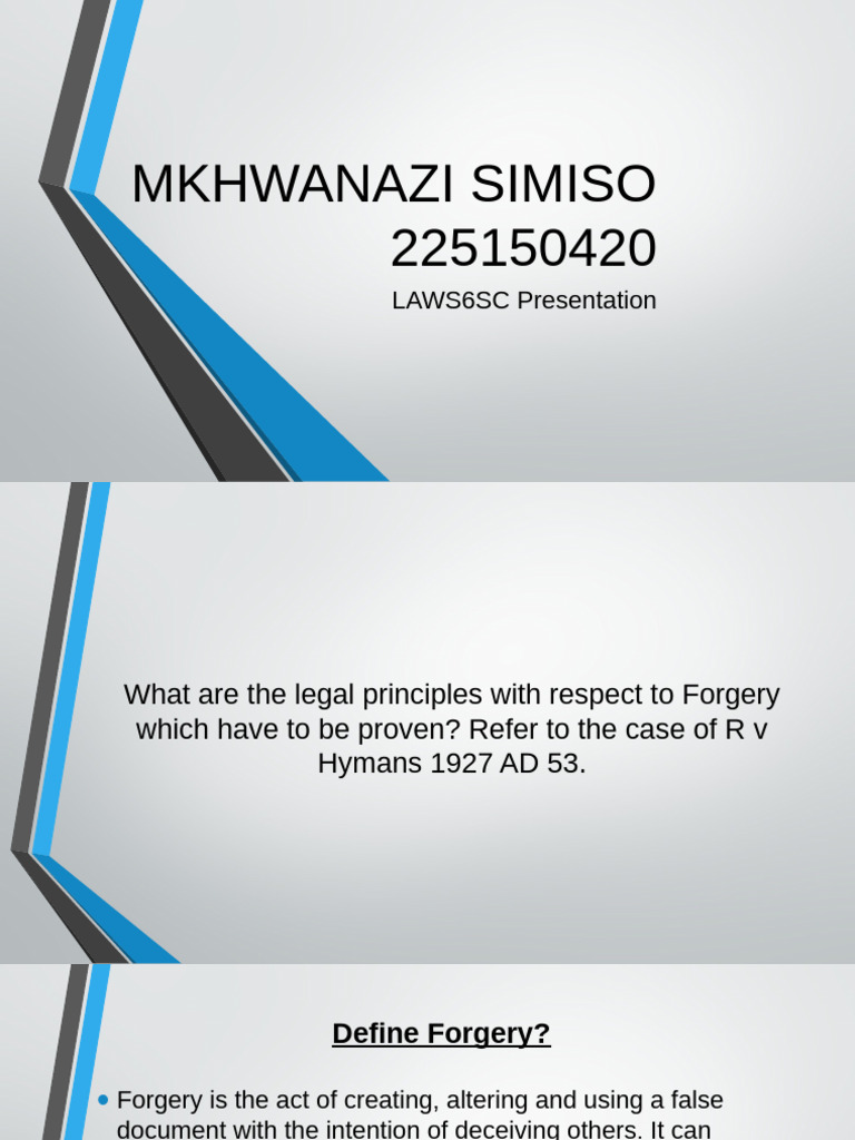 Simio Mkhwanazi - 030825 | PDF | Forgery